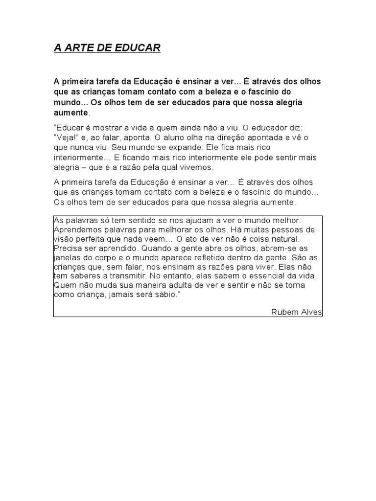 A Arte de Educar | PDF