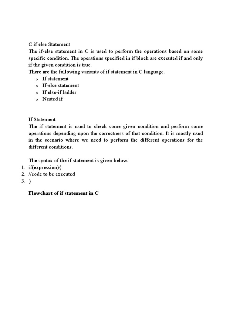 C If Else Statement | PDF