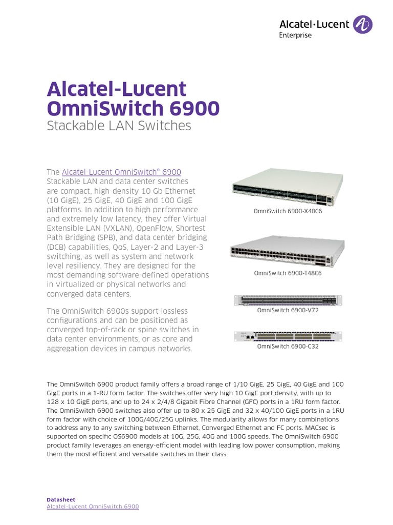 Omniswitch 6900 Stackable Lan Switches Datasheet en | PDF