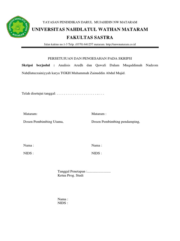 Lembar Persetujuan | PDF