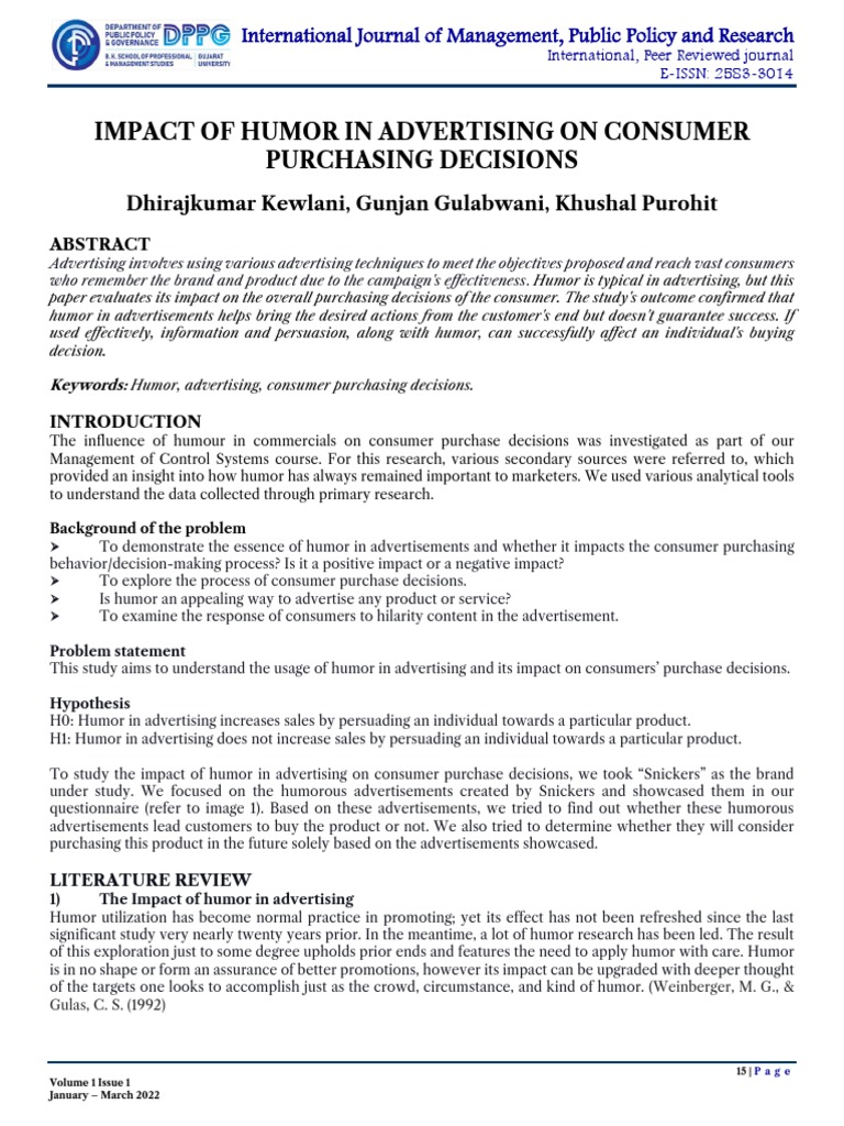 Humor's Impact on Buying Choices | PDF | Humour | Advertising