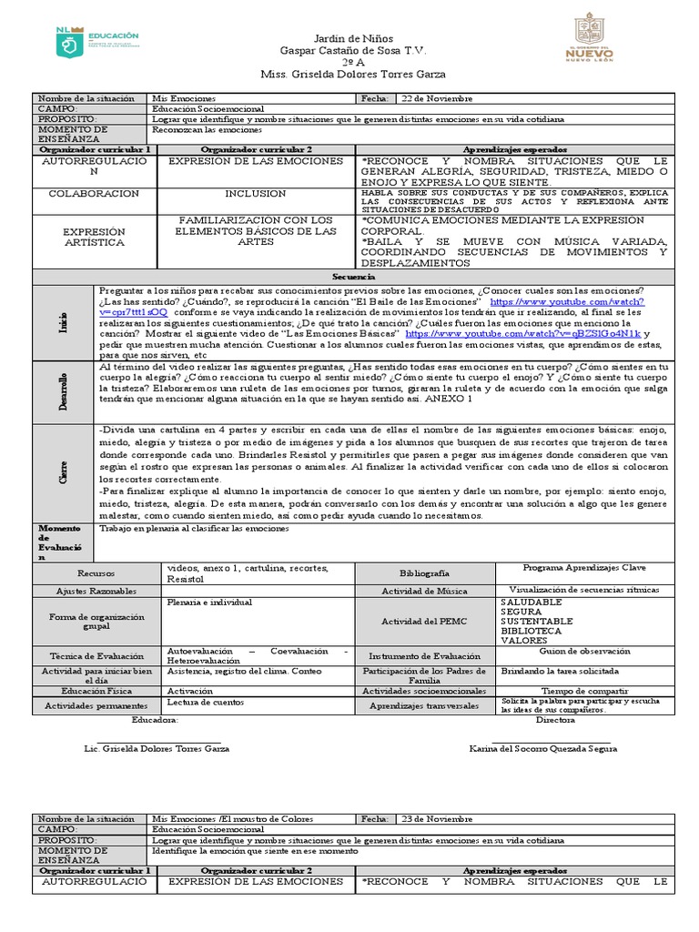 Plan Las Emociones y Navidad | PDF | Las emociones | Educación de la ...