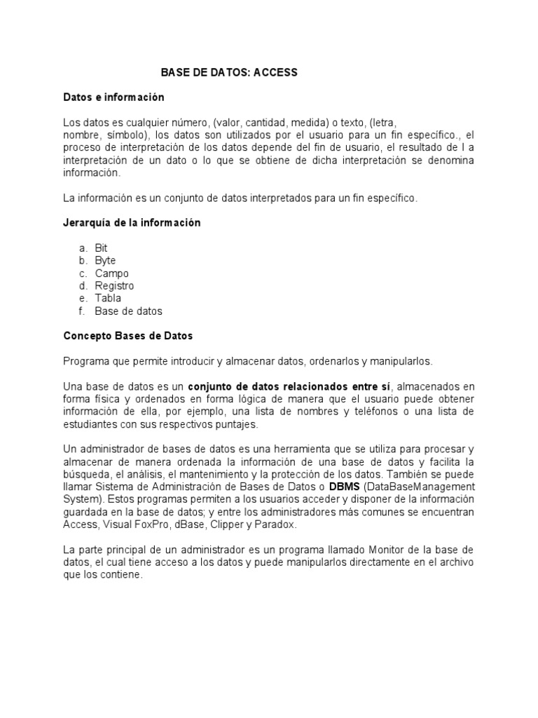 Copia de BASE DE DATOS | PDF | Bases de datos | Base de datos relacional
