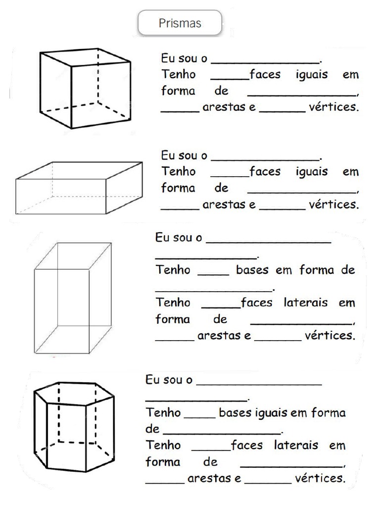Ficha Sólidos Geométricos - Características | PDF
