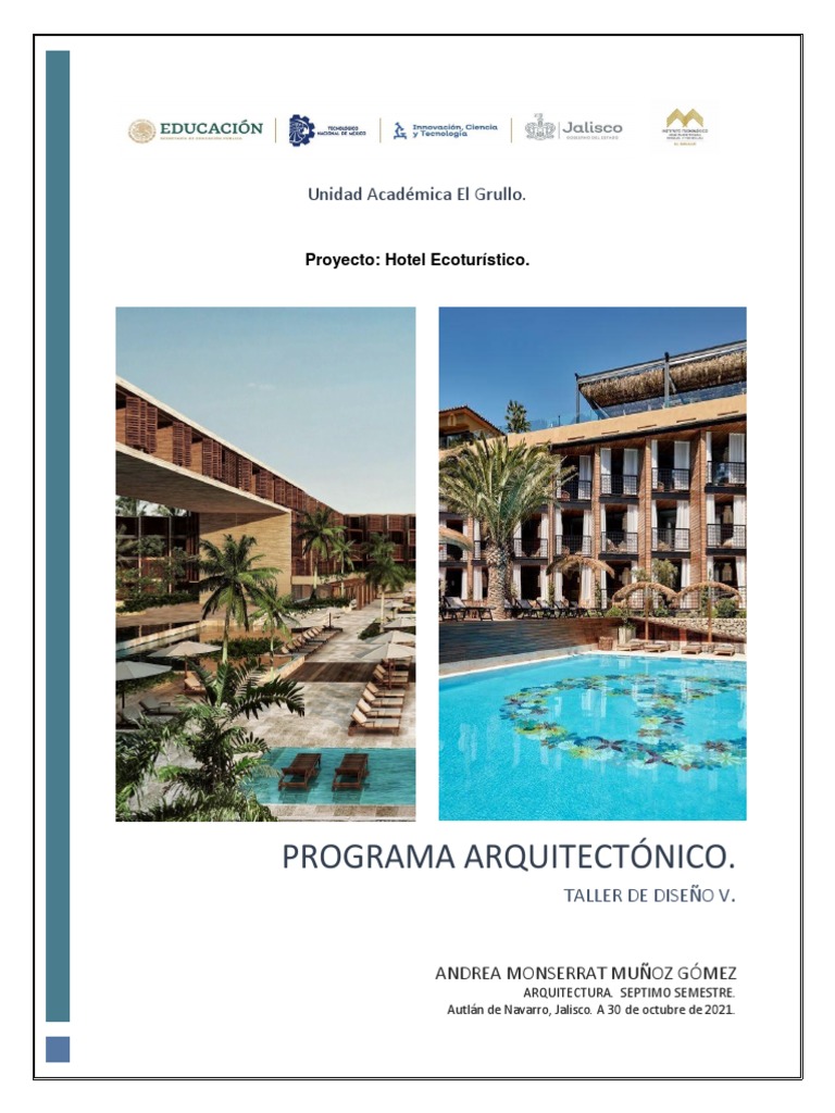 Programa Arquitectonico Ejemplo | PDF | Hotel | Diseño