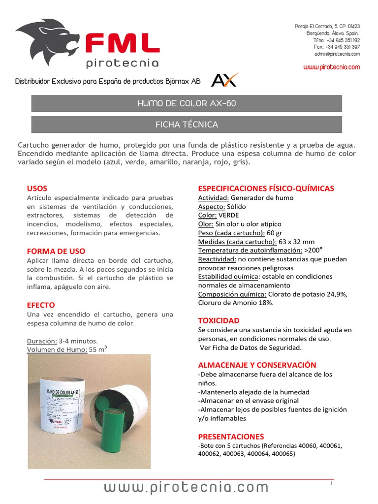 Pirotecnia de Humo | PDF | Combustión | Color