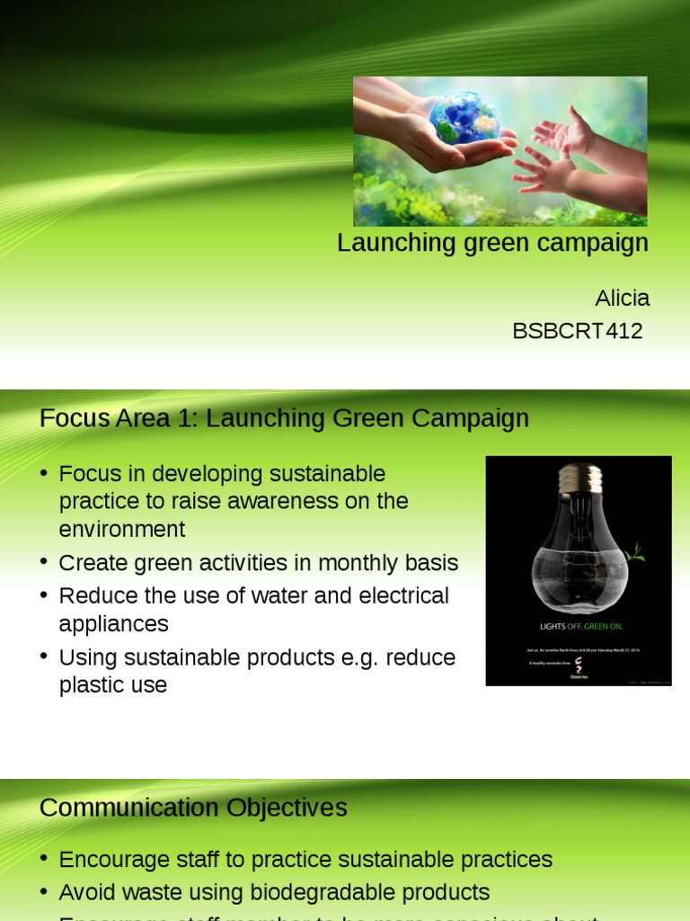 Launching Green Campaign Presentation | PDF | Recycling | Waste