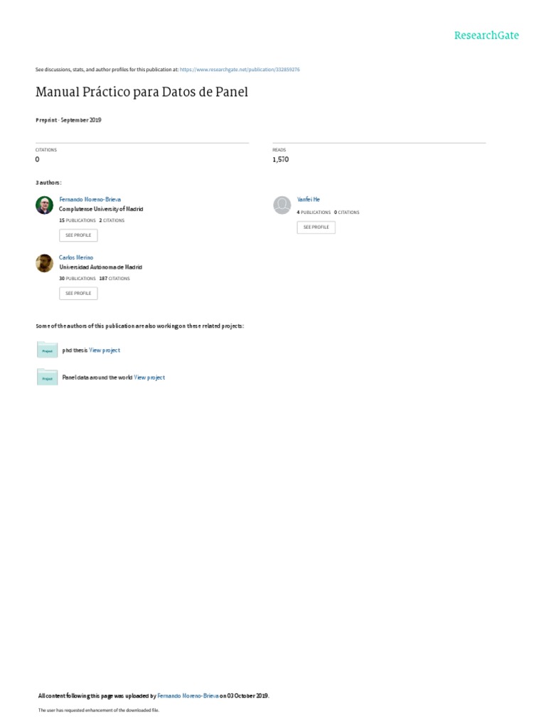 Manual Practicopara Datosde Panel Final | PDF | Logaritmo | Multicolinealidad