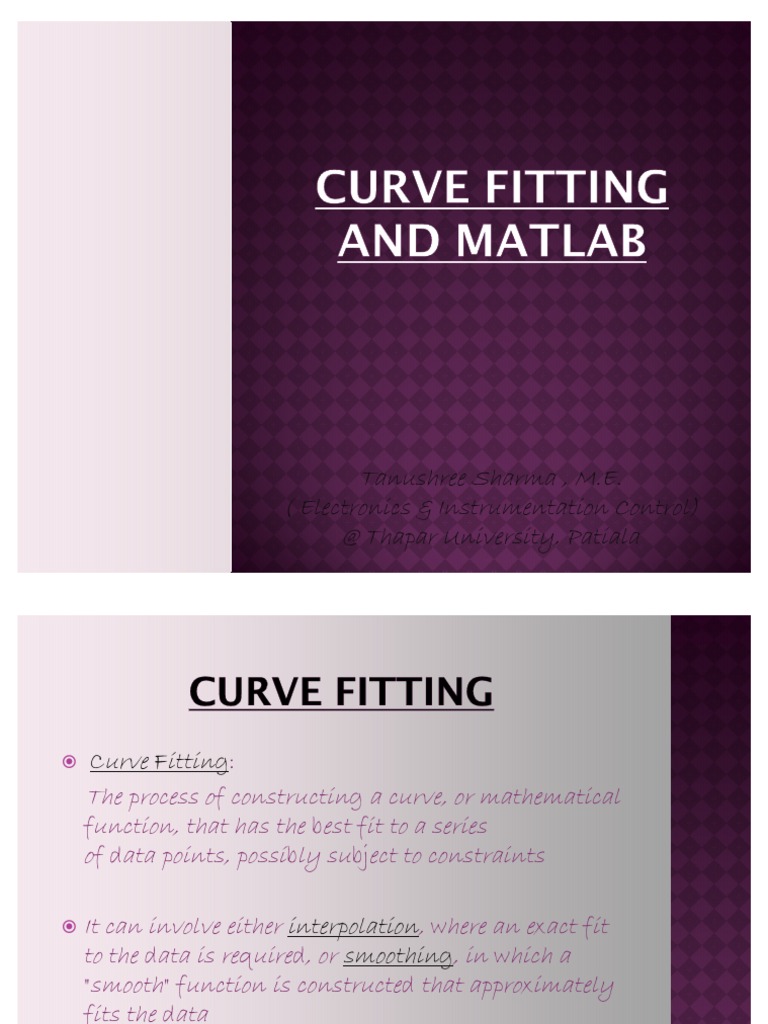 Curve Fitting With Matlab | PDF | Errors And Residuals | Equations