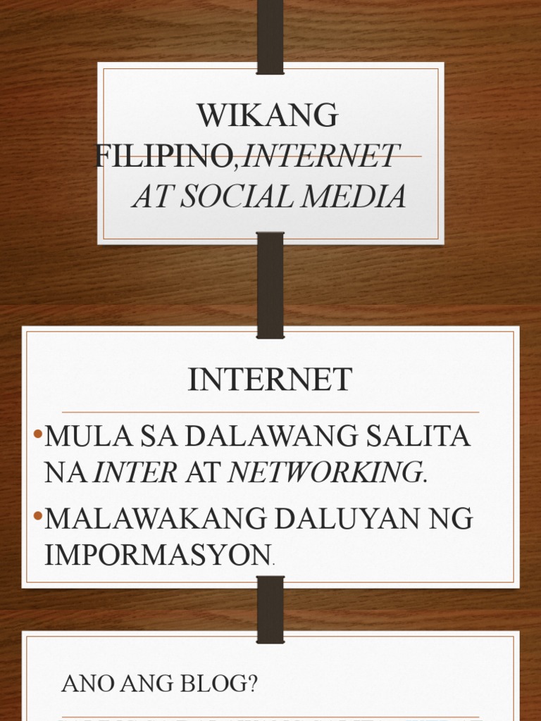 Wikang Filipino, Internet, at Social Media | PDF