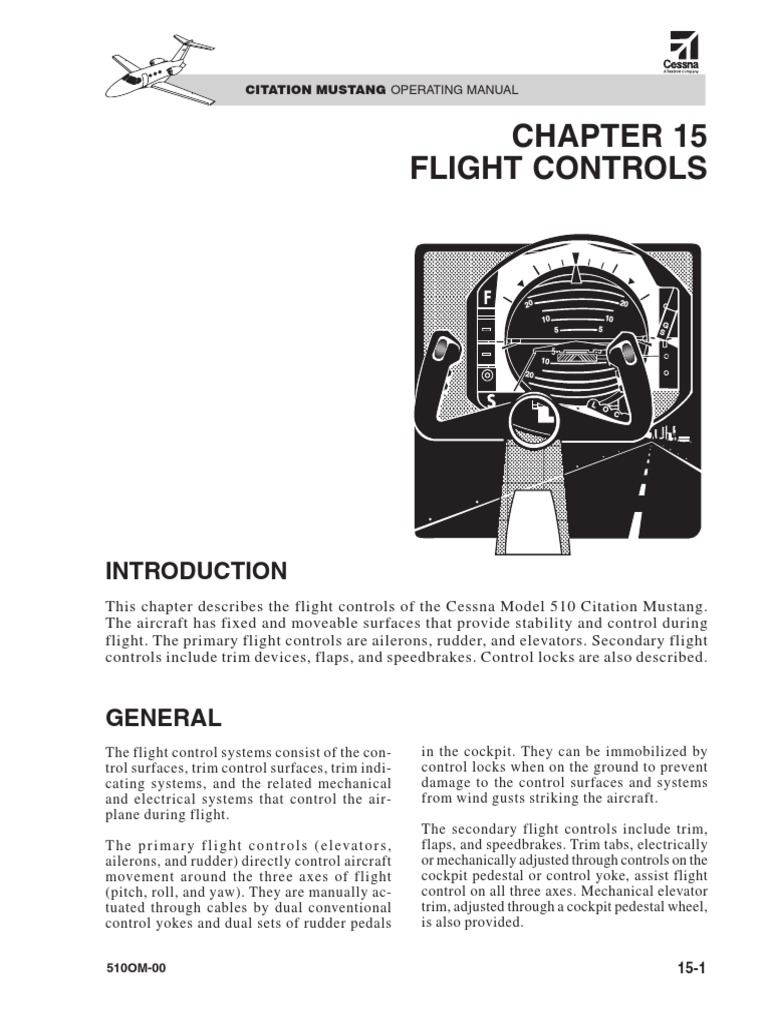 Citation Mustang-Flight Controls | PDF | Flight Control Surfaces | Aircraft Flight Control System