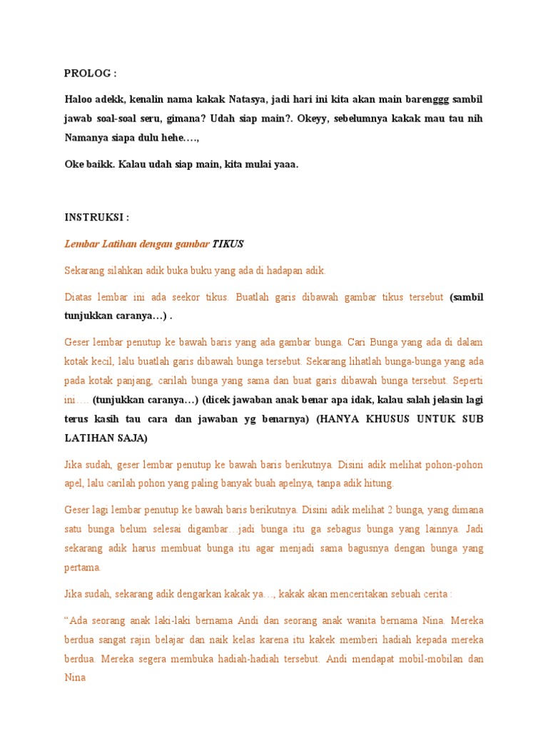 Instruksi Tes NST Highlight | PDF