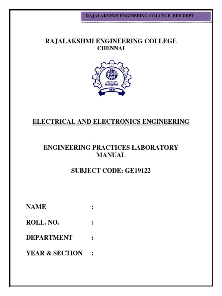 GE19122 - EPL Manual With Bonafide | PDF | Electrical Wiring | Vacuum Tube