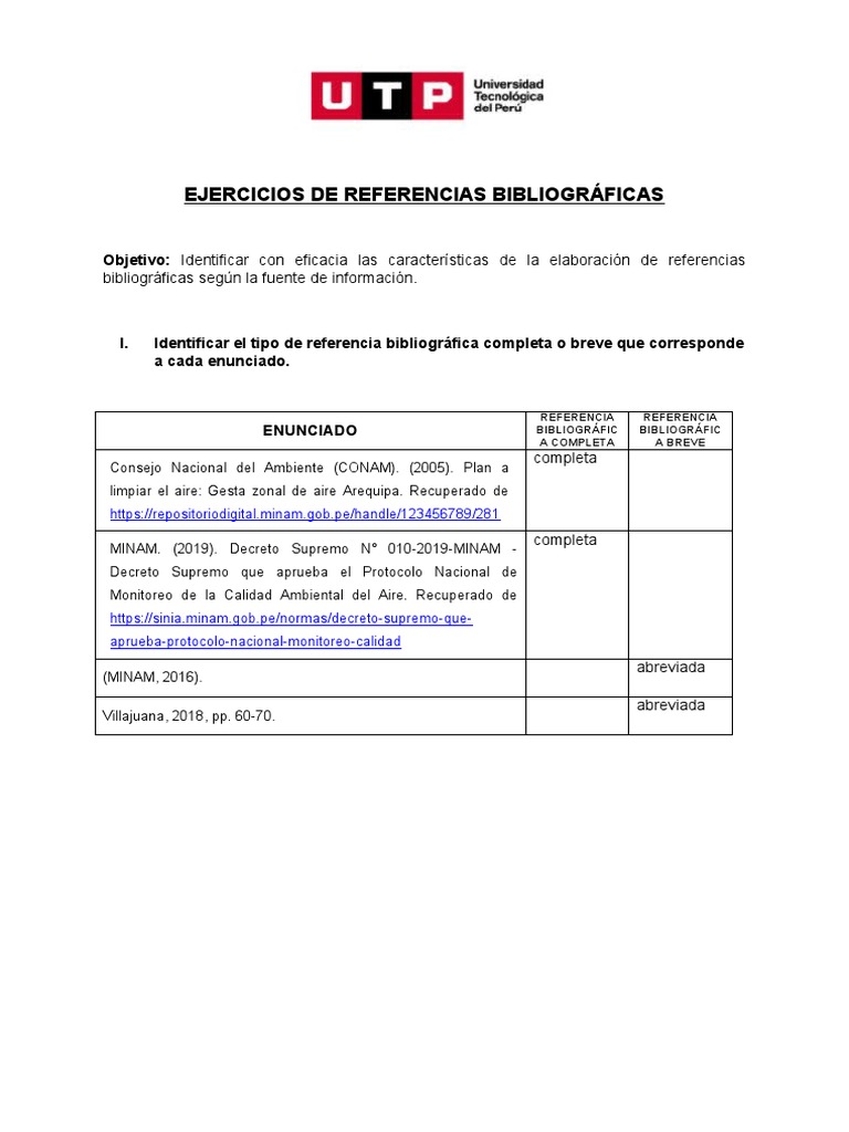 Ejercicio de Referencias Bibliográficas | PDF | Perú