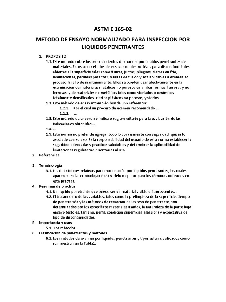 Astm e 165 | PDF | Ultravioleta | Encendiendo
