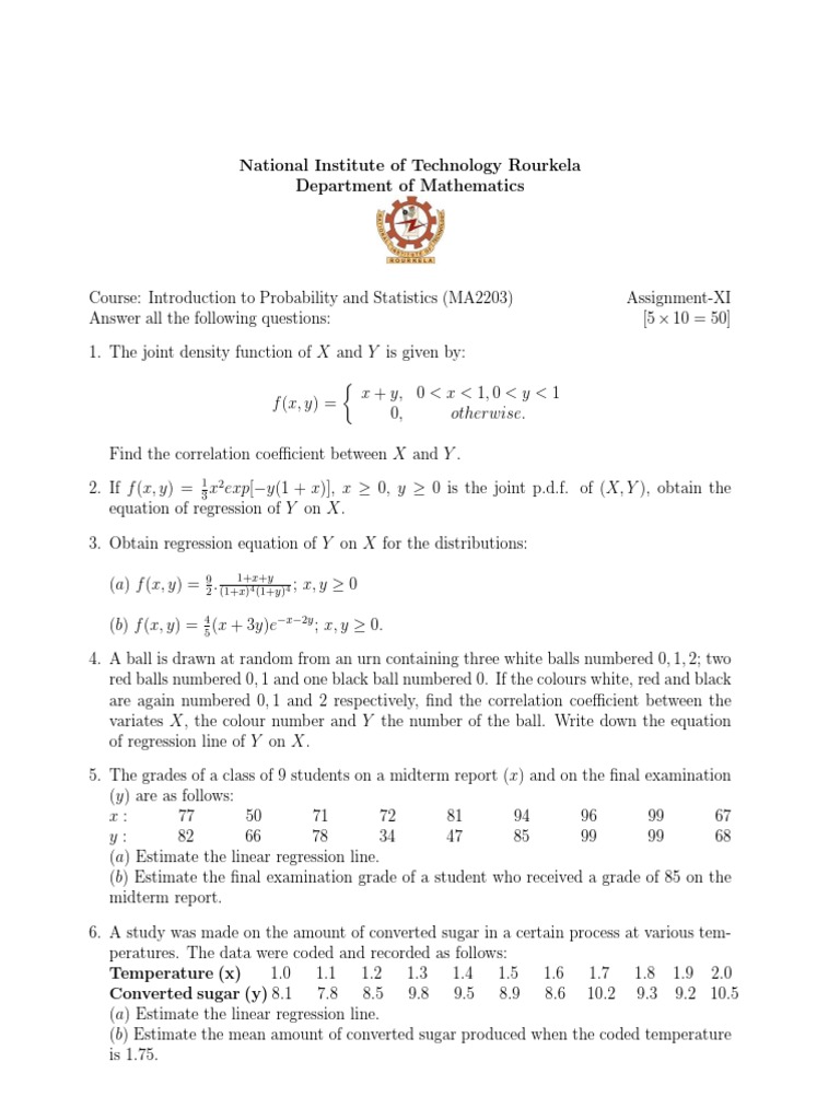 Assignment-XI | PDF | Regression Analysis | Linear Regression