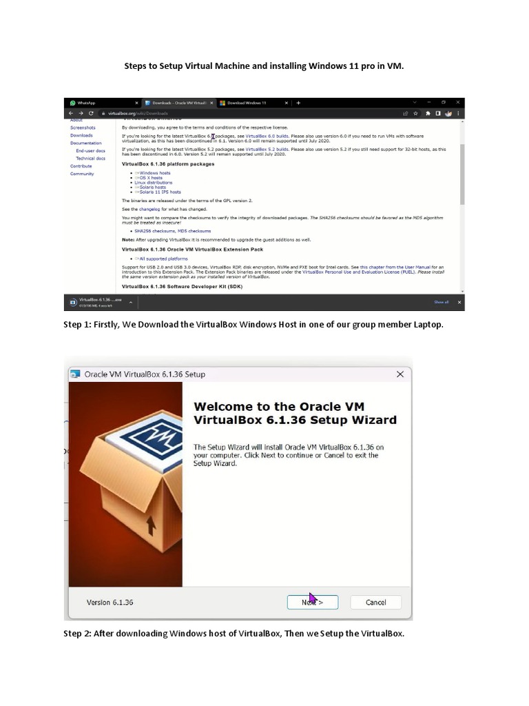 Steps To Setup Virtual Machine and Installing Windows 11 Pro in VM | Download Free PDF ...
