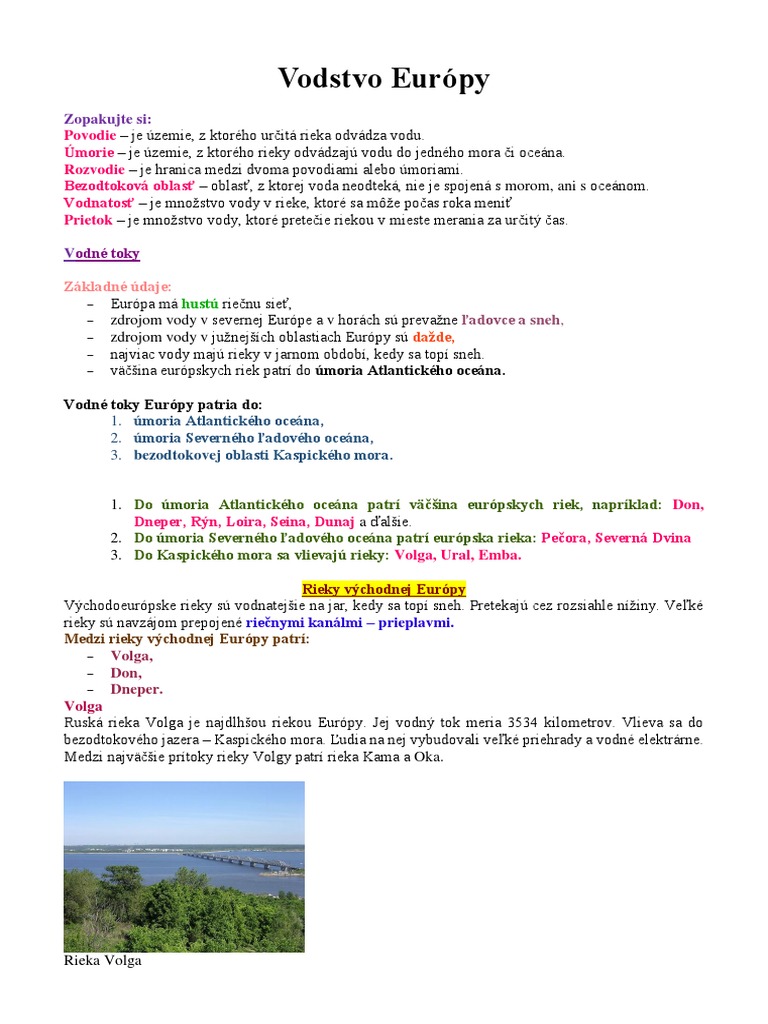 Vodstvo Európy-Učeb. Text | PDF