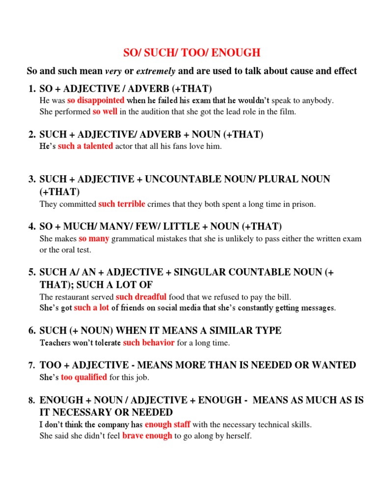 SO Such Too Enough | PDF