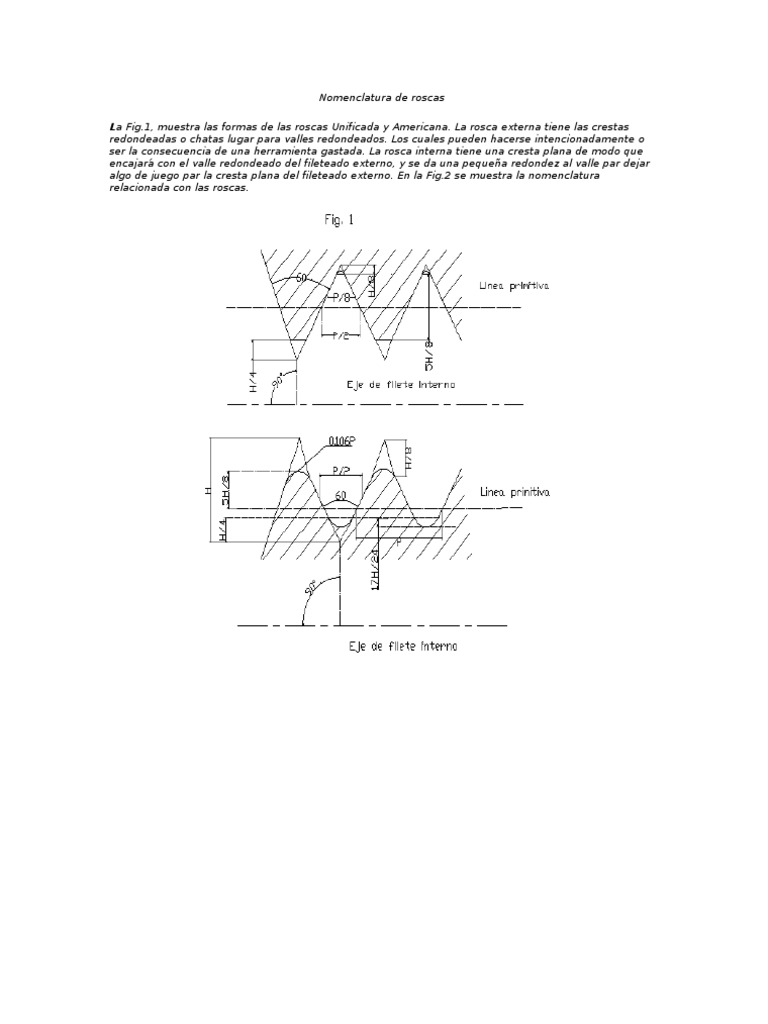 Nomenclatura de Roscas | Descargar gratis PDF | Pulgada | Tornillo
