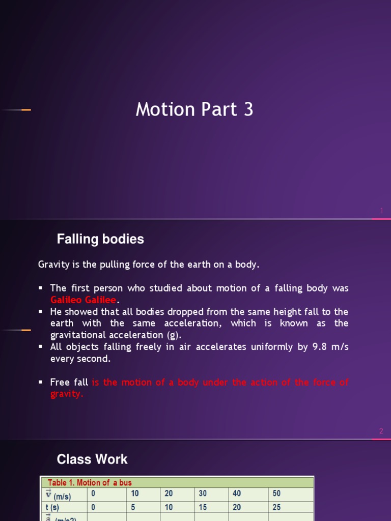 Motion Lesson - 3 | PDF