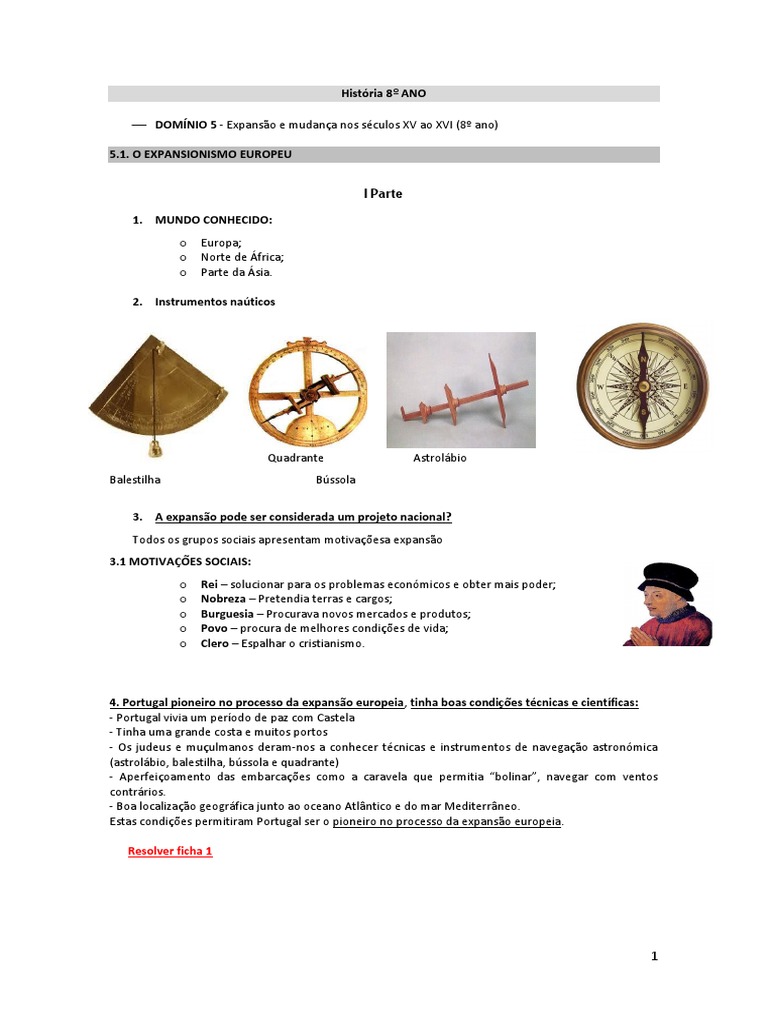 1 Ficha Inf 8º Ano Expansão | PDF