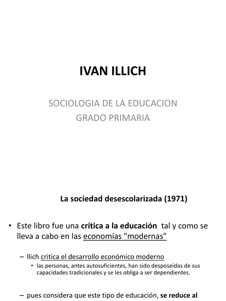 Ivan Illich | PDF | Plan de estudios | Desigualdad social