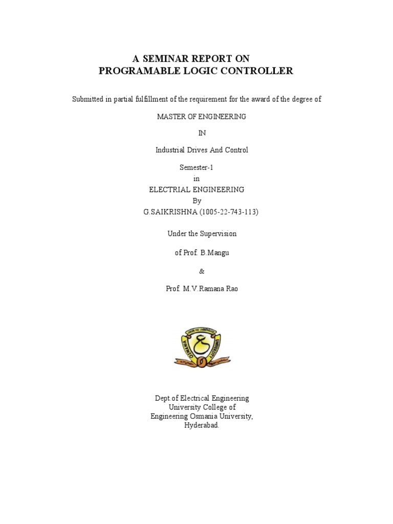 PLC Seminar Report by SAIKRISHNA | PDF | Rectifier | Capacitor