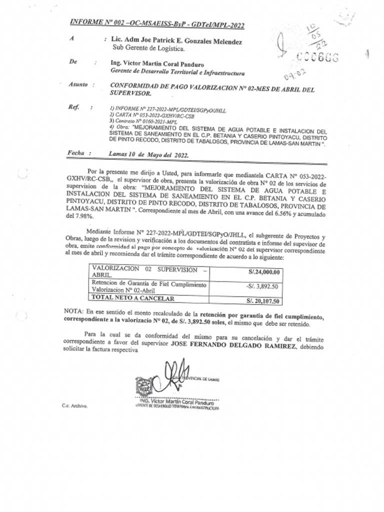 Valo 02 Supervisión | PDF