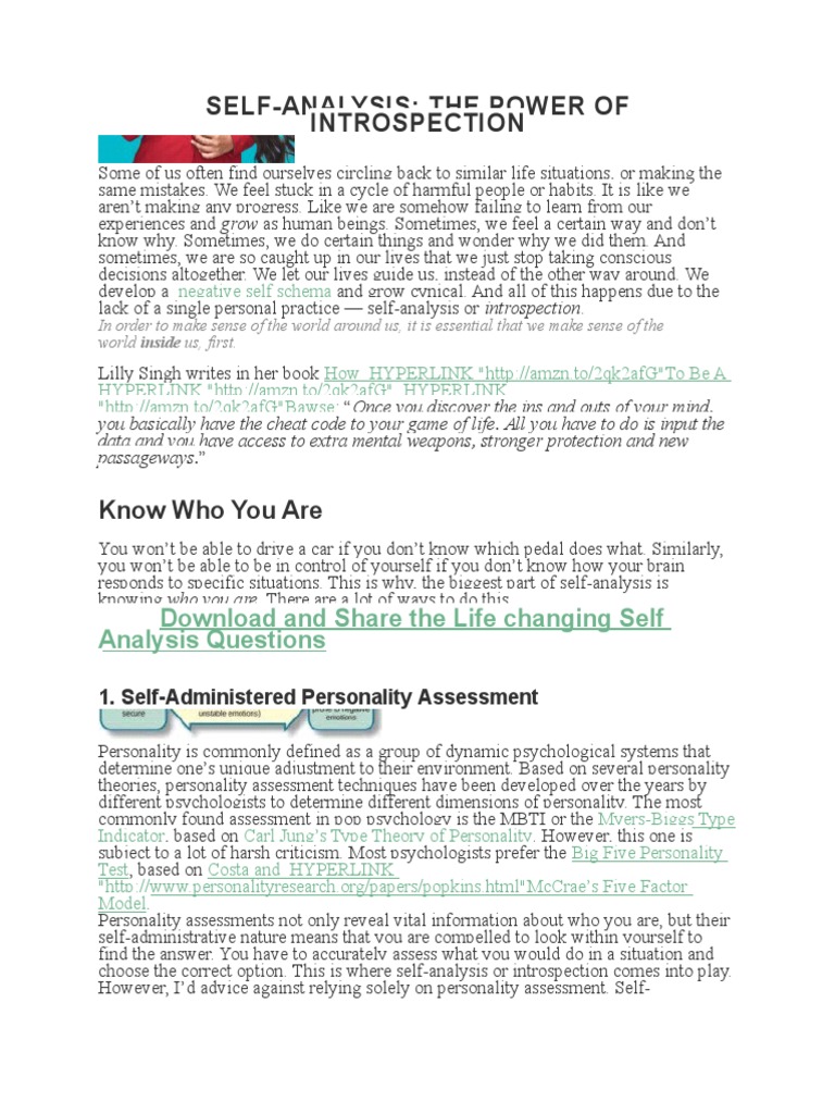 Self Analysis | PDF | Mind | Cognition