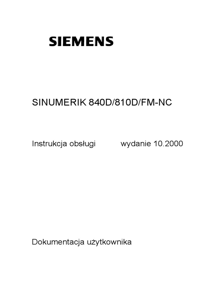 Instrukcja Obslugi Sinumerik | PDF
