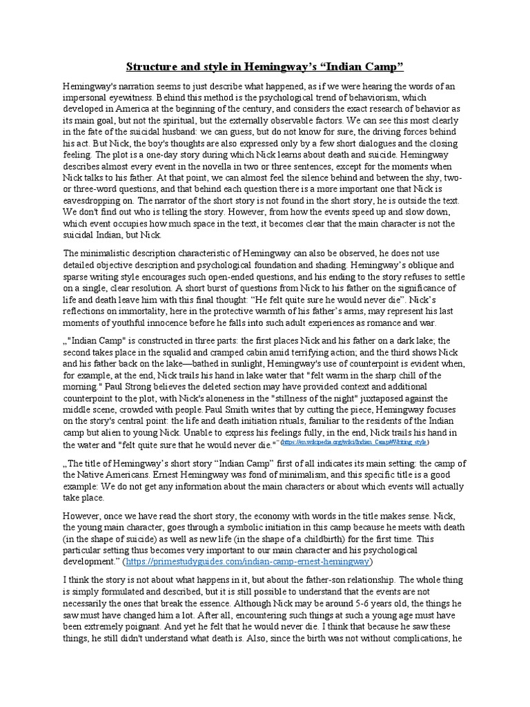 Structure and Style in Hemingway | PDF