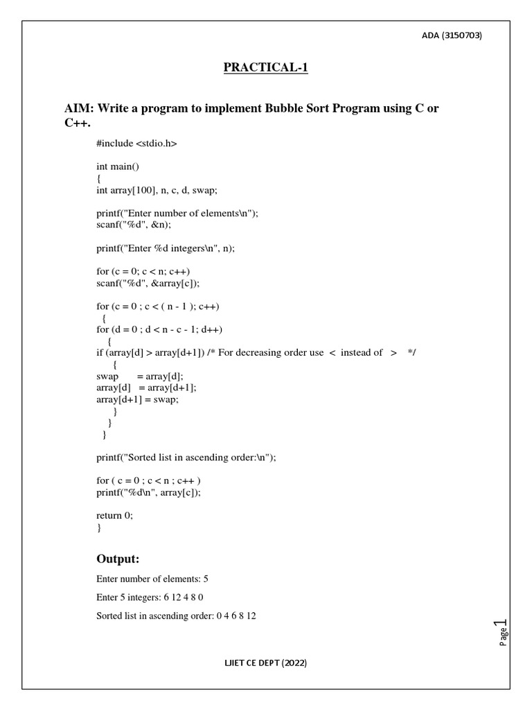 ADA Lab Manual | PDF