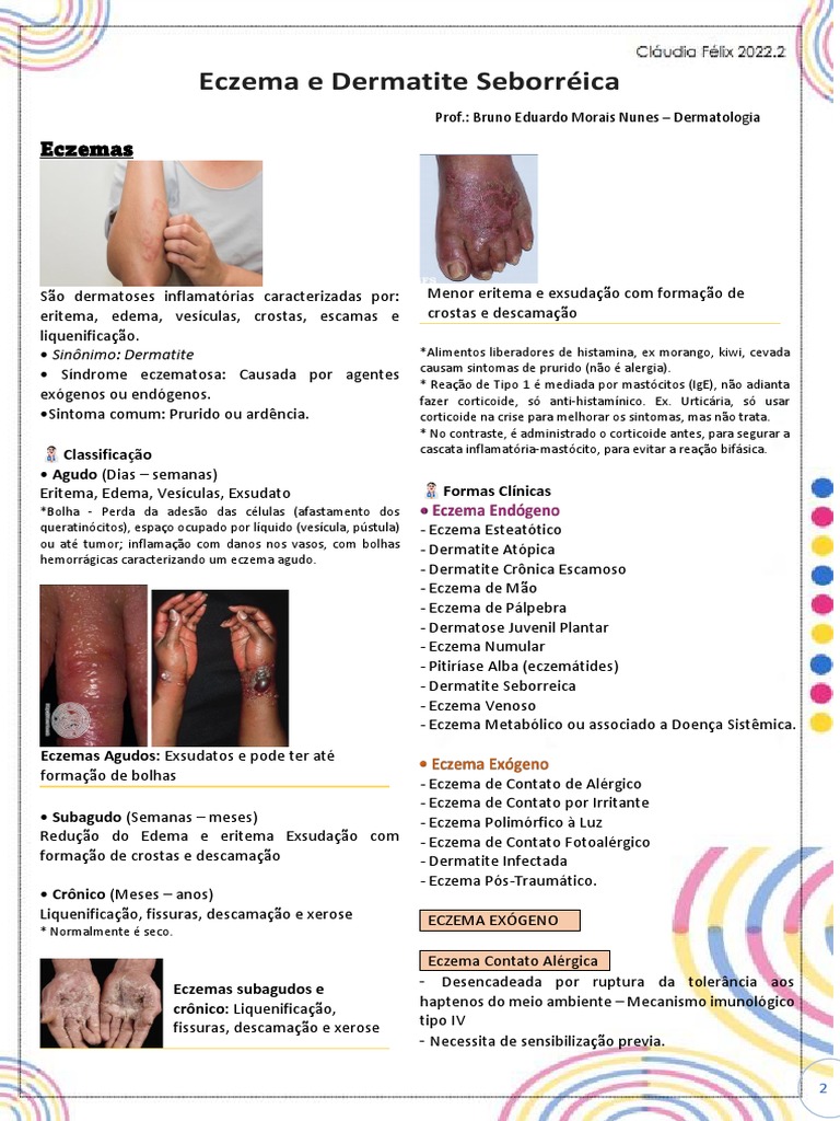 Dermato - Aula 1 - Eczemas e Dermatite - 03 - 08 - 22 | PDF | Dermatite ...