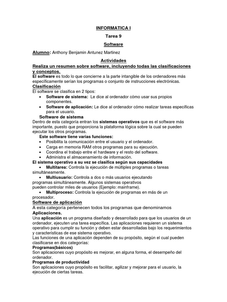 Anthony - Antunez - Tarea - Infor I | PDF | Programación | Programa de ...