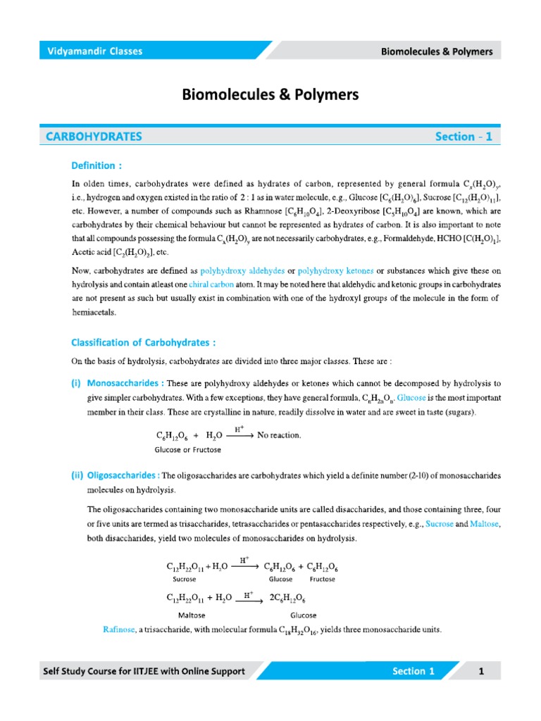 2B. Biomolecules & Polymers - Module | PDF