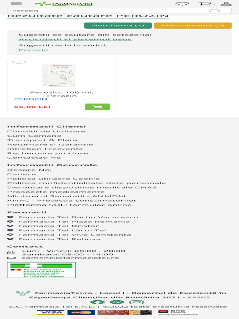 Cauti Perozin Alege Din Oferta Farmacia Tei Online | PDF