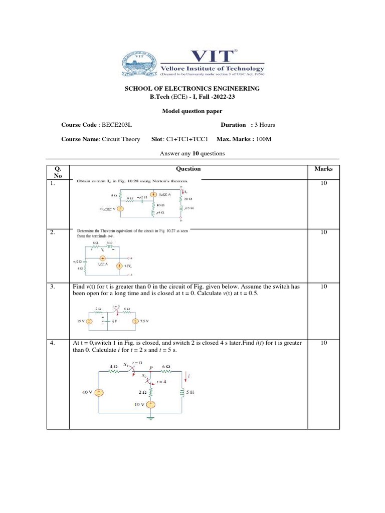 Model Question Paper | PDF