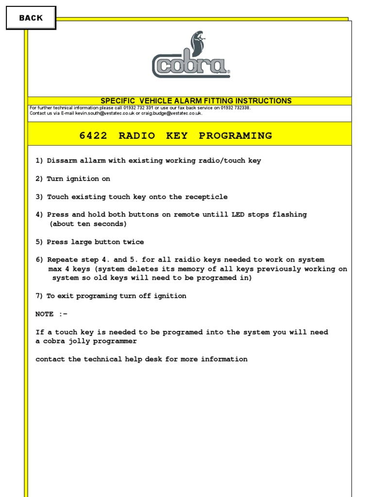 Vehicle Alarm Key Programming Guide | PDF | Business | Computers