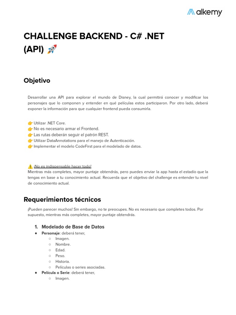 Challenge Backend - C# .NET (API) | PDF | Autenticación | Edad de ... Challenge Backend - C# .NET (API) | PDF | Autenticación | Edad de ...