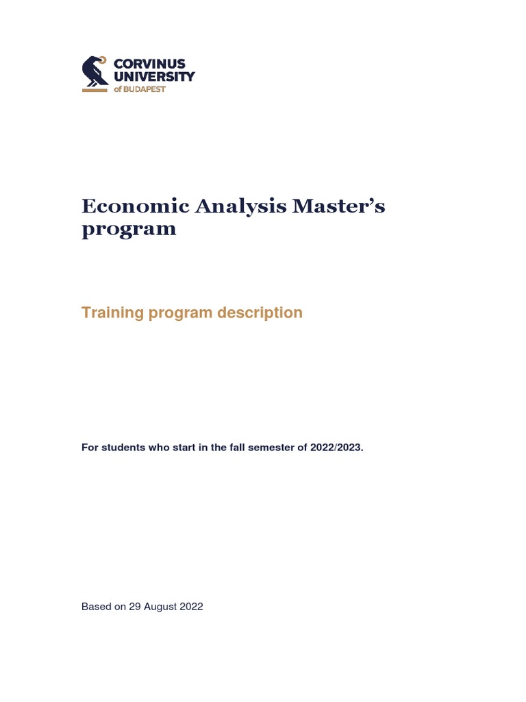 Economic Analysis Masters Program 2022 23 V2 Újintézettel.11f | PDF | Thesis | Academic Degree
