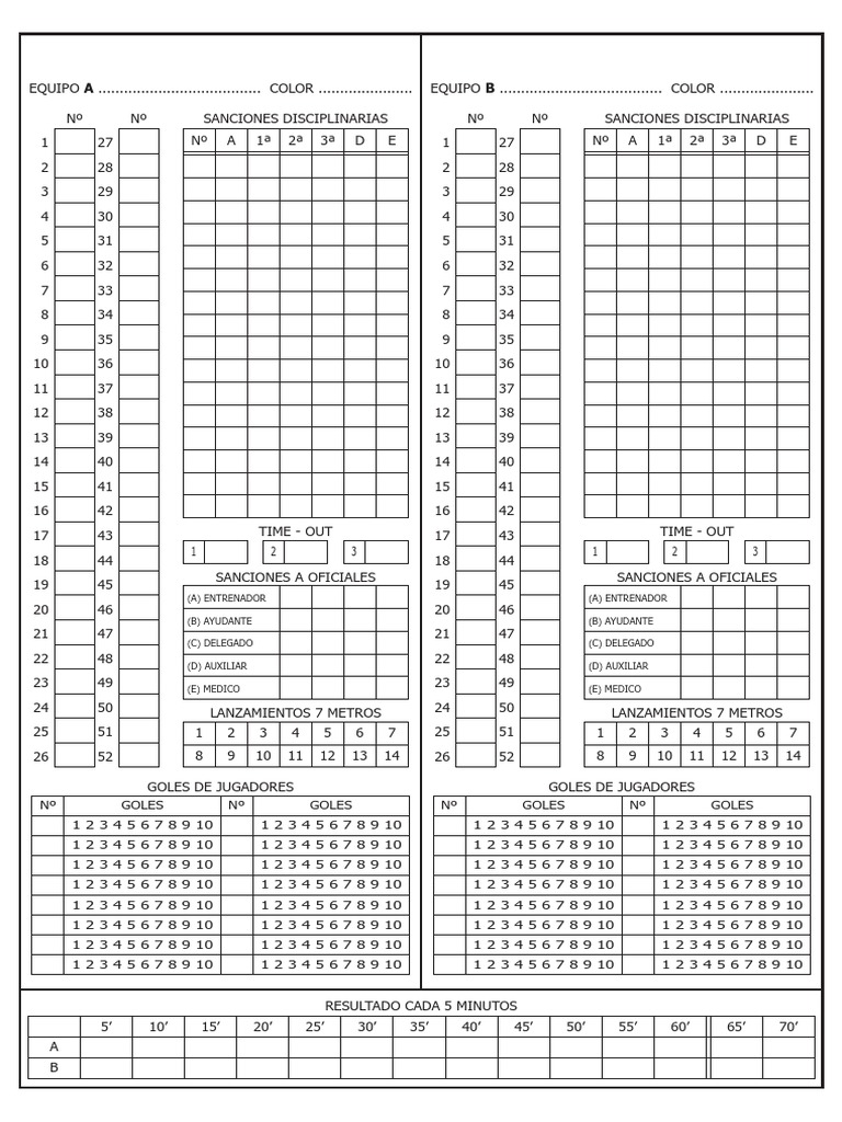 Plantilla Anotador | PDF