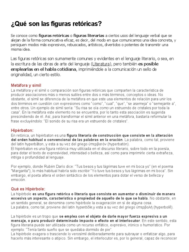 Figuras Retóricas | PDF | Metáfora | Retórica