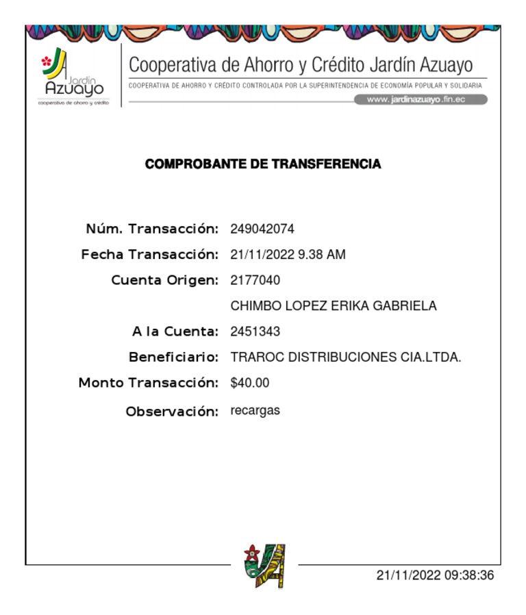 Comprobante de Transferencias | PDF