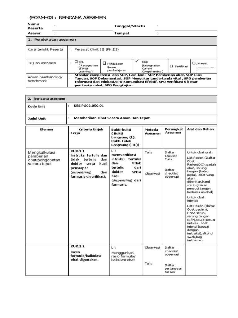 Contoh Form Asesmen Keperawatan | PDF