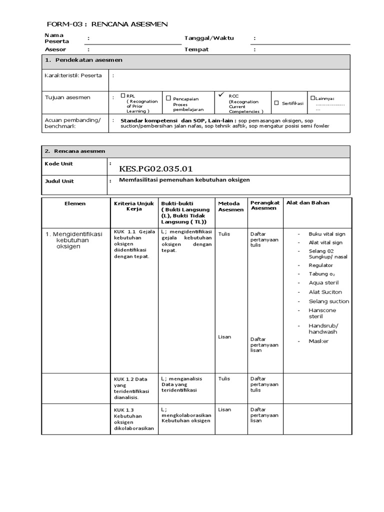Contoh Form Asesment Keperawatan | PDF