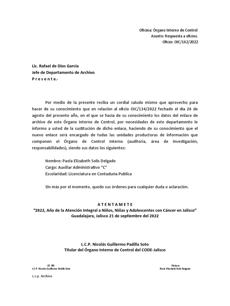 Machote Oficio | PDF