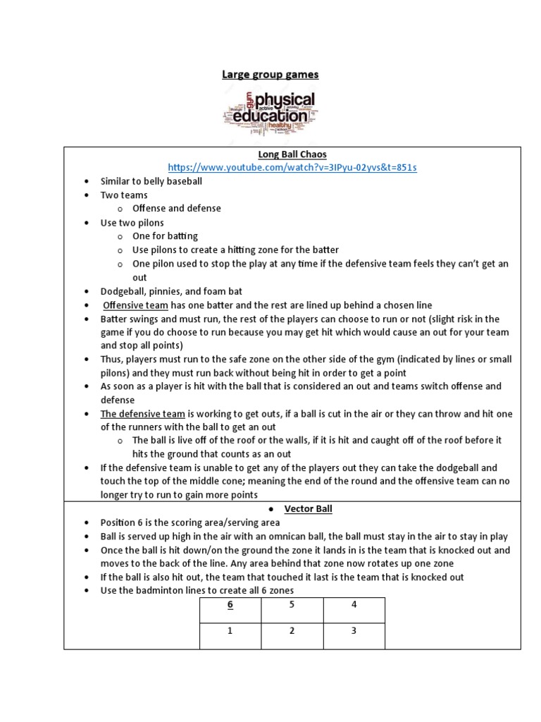 Large Group Games | PDF
