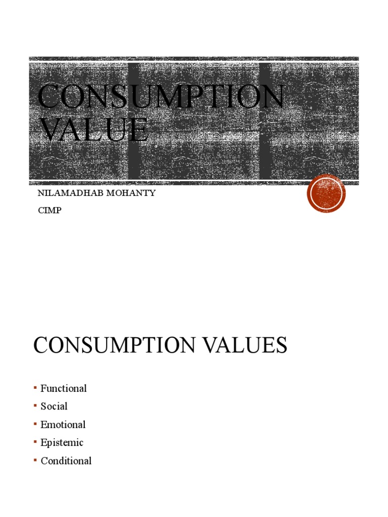 Consumption Values | PDF