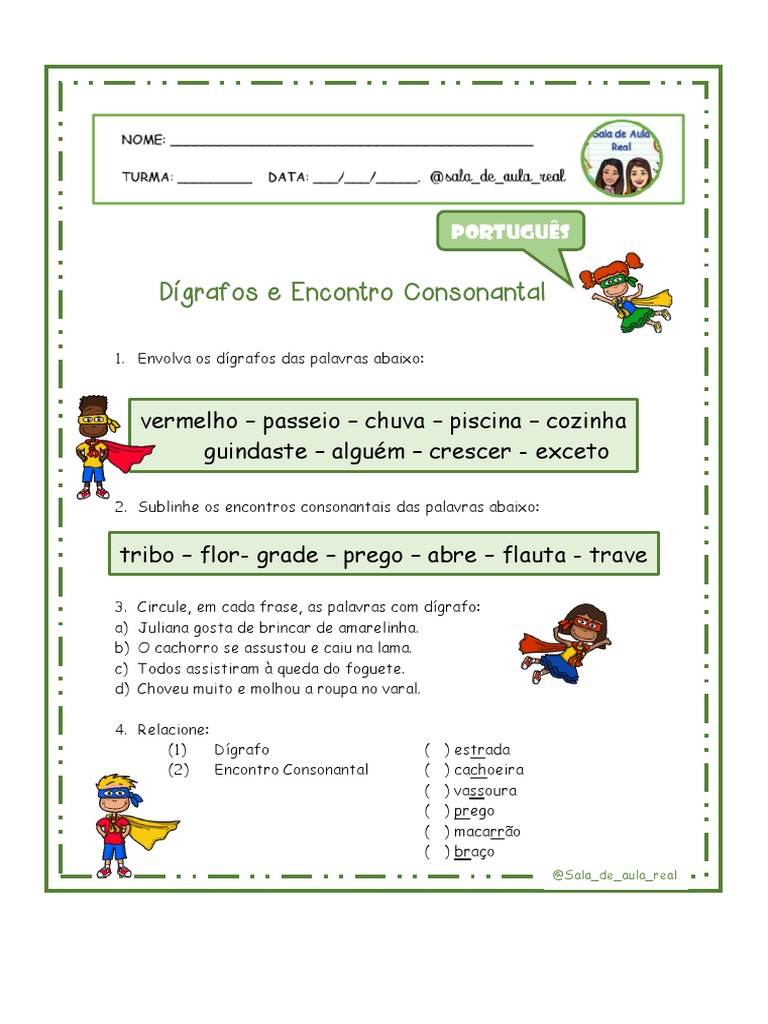 Dígrafo e Encontro Consonantal | PDF